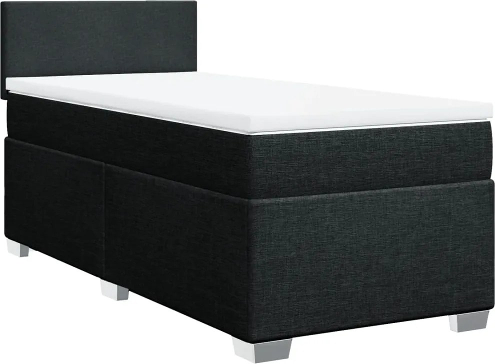 Box spring postel s matrací černá 90x190 cm textil 3285738