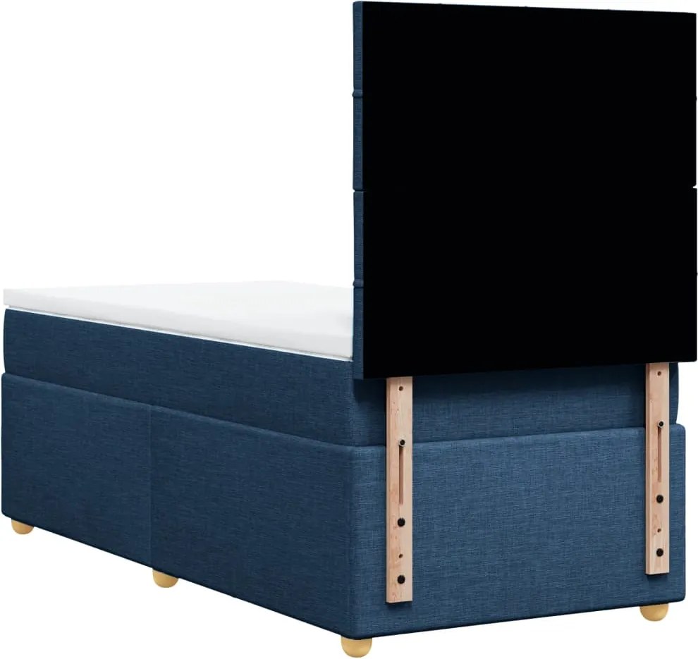 Box spring postel s matrací modrá 80x200 cm textil 3291113