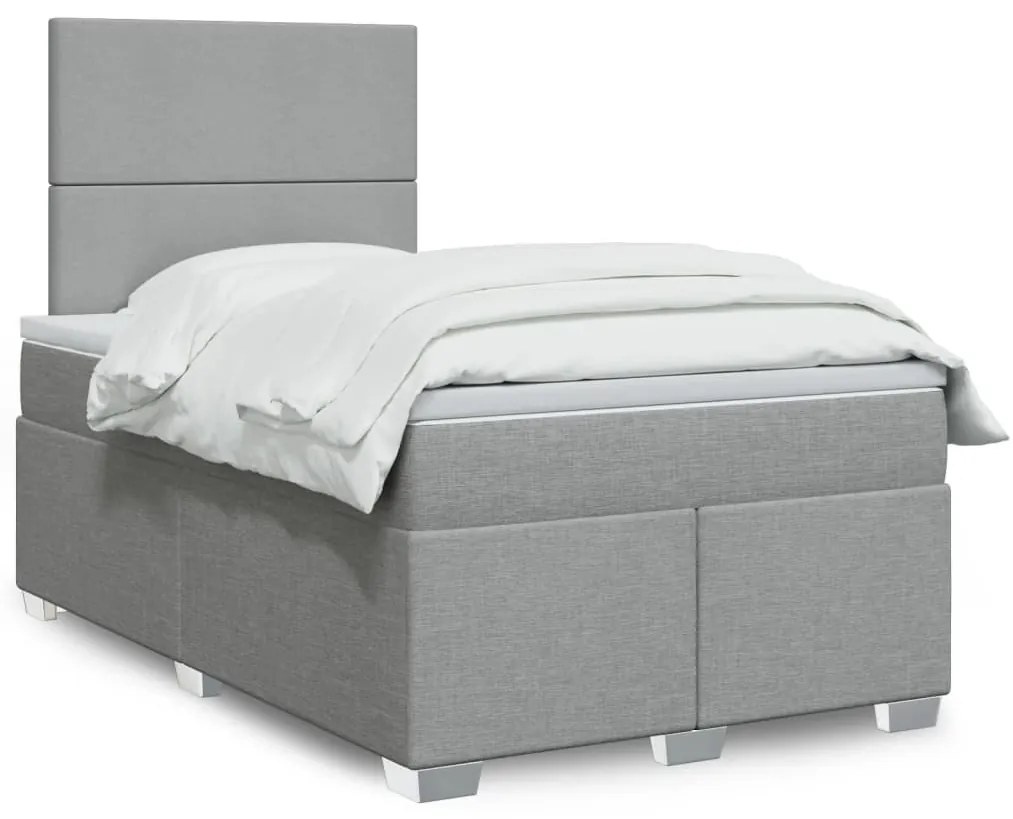 Box spring postel s matrací světle šedá 120 x 200 cm textil 3290448