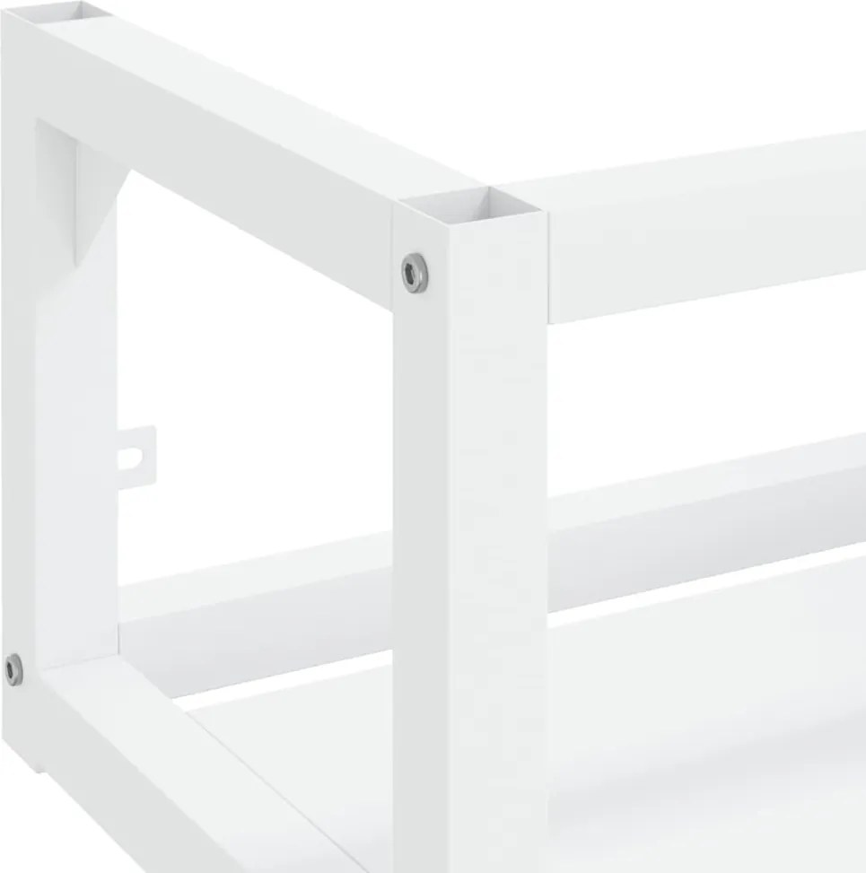Nástěnný koupelnový regál pod umyvadlo bílý 40x38x31 cm železo 338490