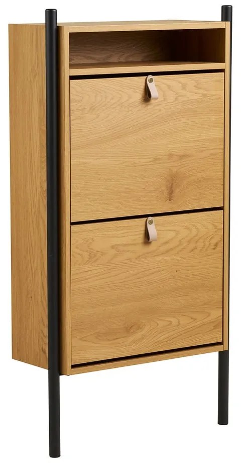 Výklopný botník v dekoru dubu v přírodní barvě 62x118x26 cm Barco – House Nordic