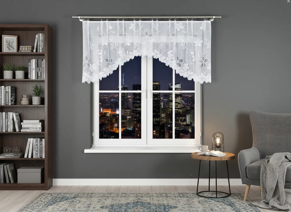 Dekorační oblouková krátká záclona na žabky RENATA 80 bílá 250x80 cm MyBestHome