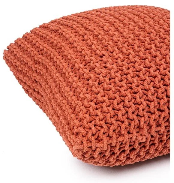 Cihlově červený polštářový puf Bonami Essentials Knit