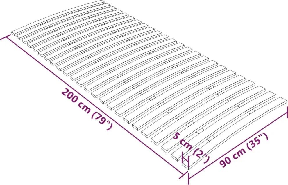 vidaXL Lamelový rošt postele s 24 lamelami 90 x 200 cm [340077]