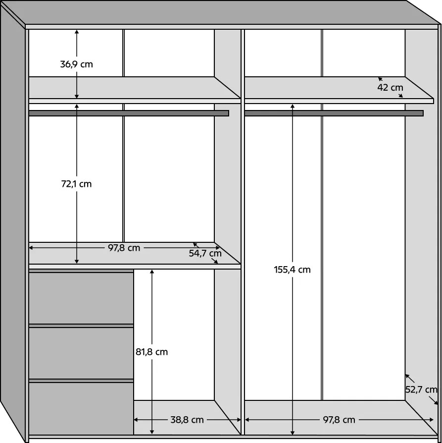 Skříň, dub artisan/tmavě šedý beton, VIOLO