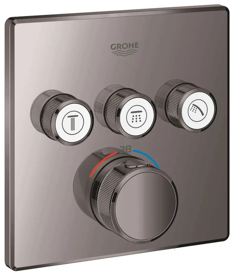 Grohe Grohtherm SmartControl - Termostatická baterie pod omítku, 3 ventily, Hard Graphite 29126A00