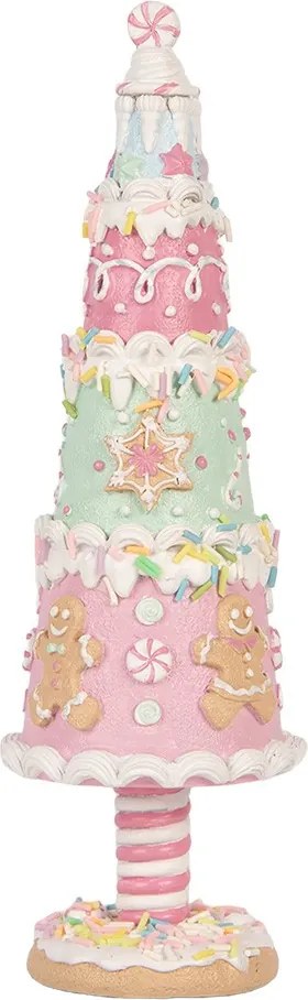 Vánoční dekorace stromek s perníčky Pastel Christmas Chic - Ø 8*26 cm