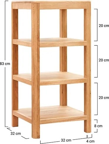 Massivo.cz Odkládací policový stolek Gialo - střední, dub-masiv