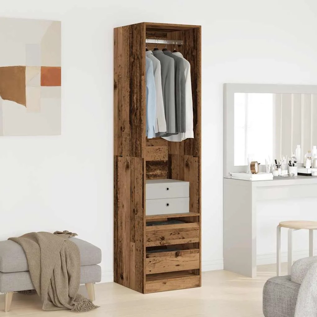 Šatní skříň old wood 50 x 50 x 200 cm kompozitní dřevo 3318628