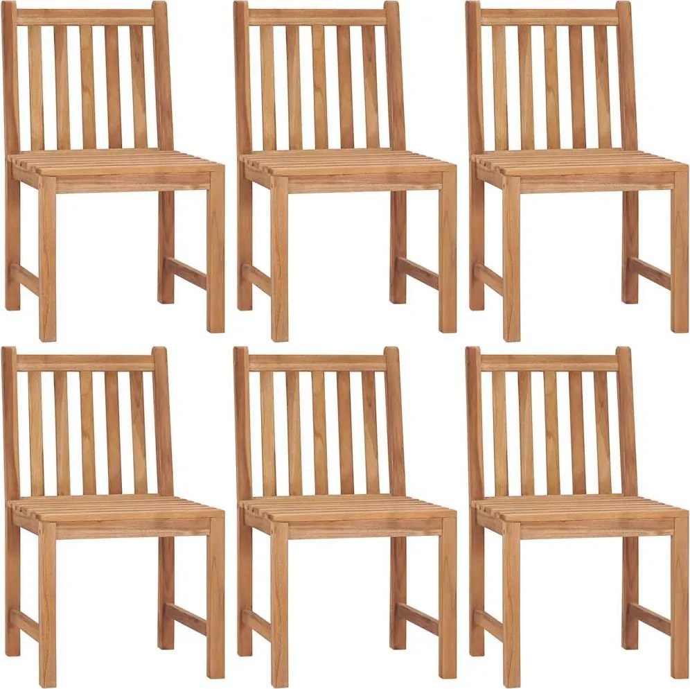 Zahradní židle 6 ks s poduškami masivní teak 3073131