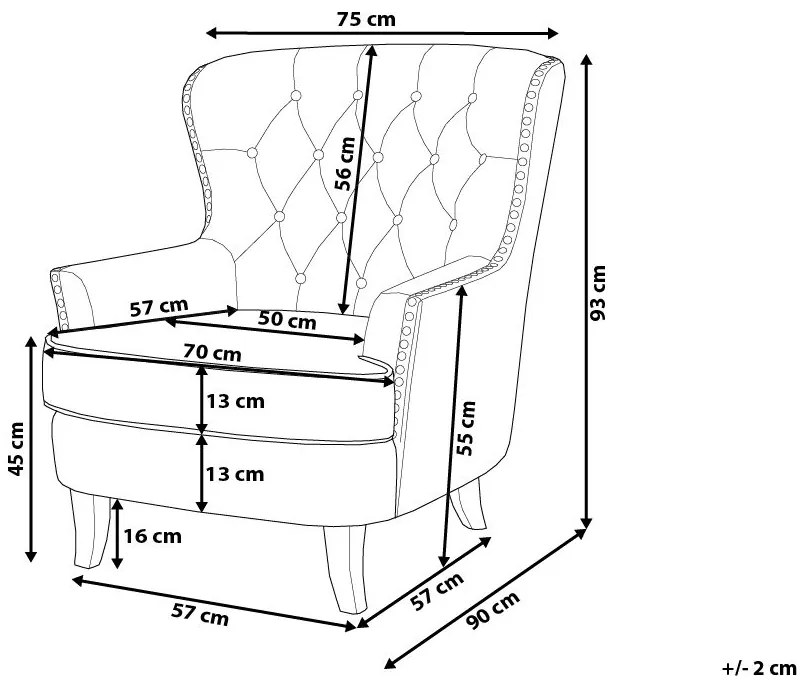 Čalouněné sametové křeslo v námořnické modré barvě VIBORG II Beliani