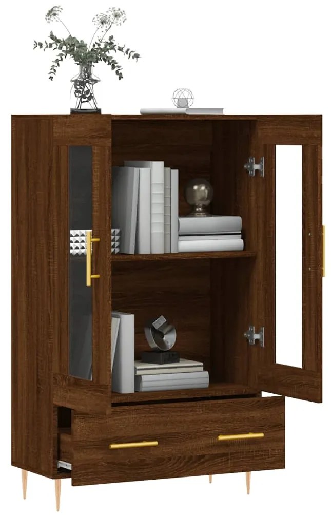 Skříň highboard hnědý dub 69,5 x 31 x 115 cm kompozitní dřevo