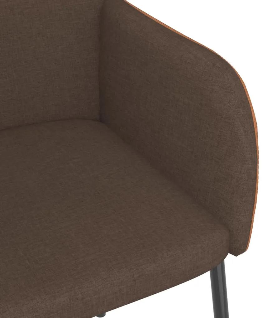 Jídelní židle 2 ks hnědé textil a umělá kůže - Default Title