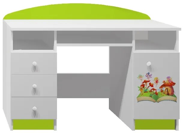 Dětský psací stůl 7 ELFY Barva: BÍLÁ / BÍLÁ, Potisk: ANO