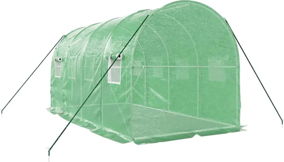 Skleník s ocelovým rámem zelený 8 m² 4 x 2 x 2 m 3188017