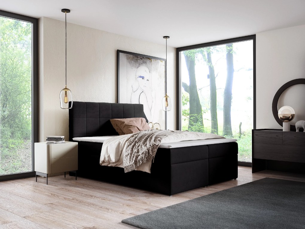 Eka Kontinentální čalouněná postel SMART - Trinity (120x200 cm) Barva látky Trinity: Fialová (Trinity 2311)