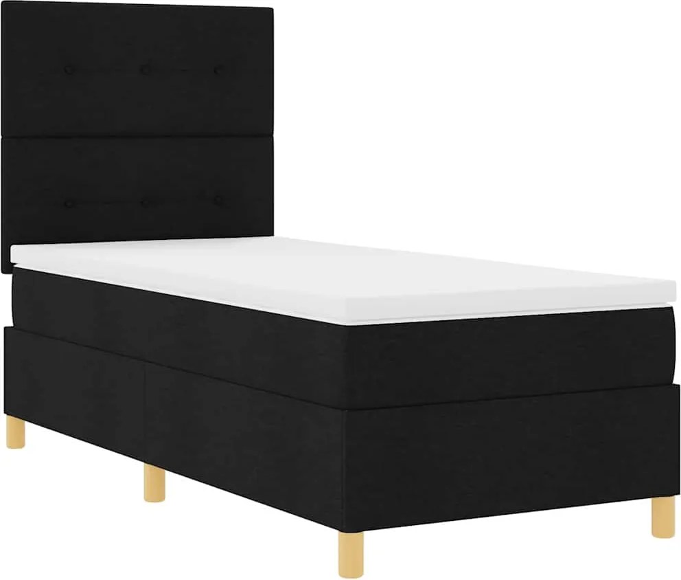 Postel s boxspringem s čelo Černá 80 x 200 cm textil 3339576