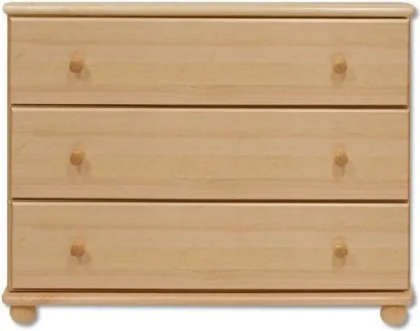 Zásuvková komoda KM 105 z masivní borovice š. 100 cm (na výběr více variant)