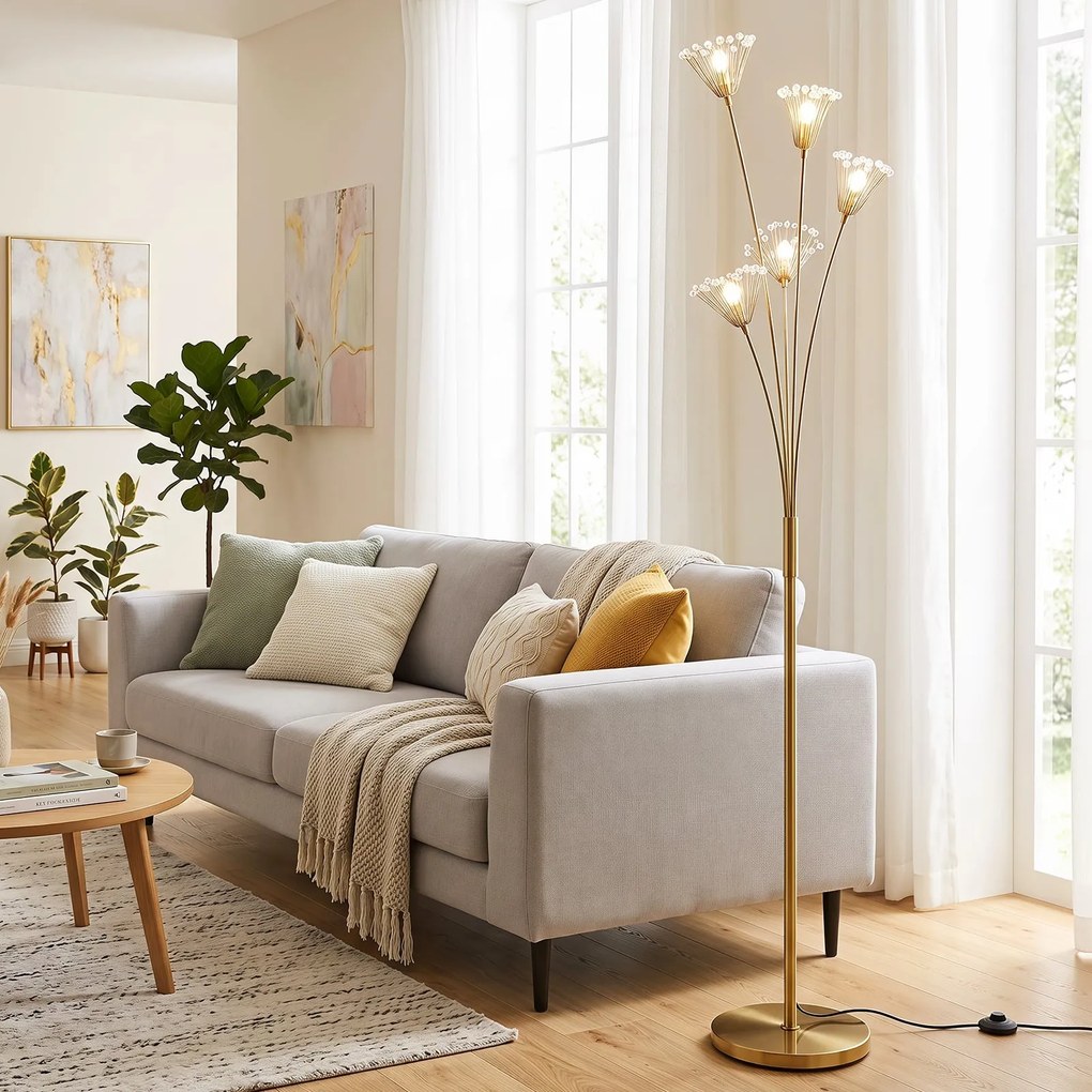 Costway Stojací lampa ve tvaru pampelišky Moderní stojací lampa Dekorativní