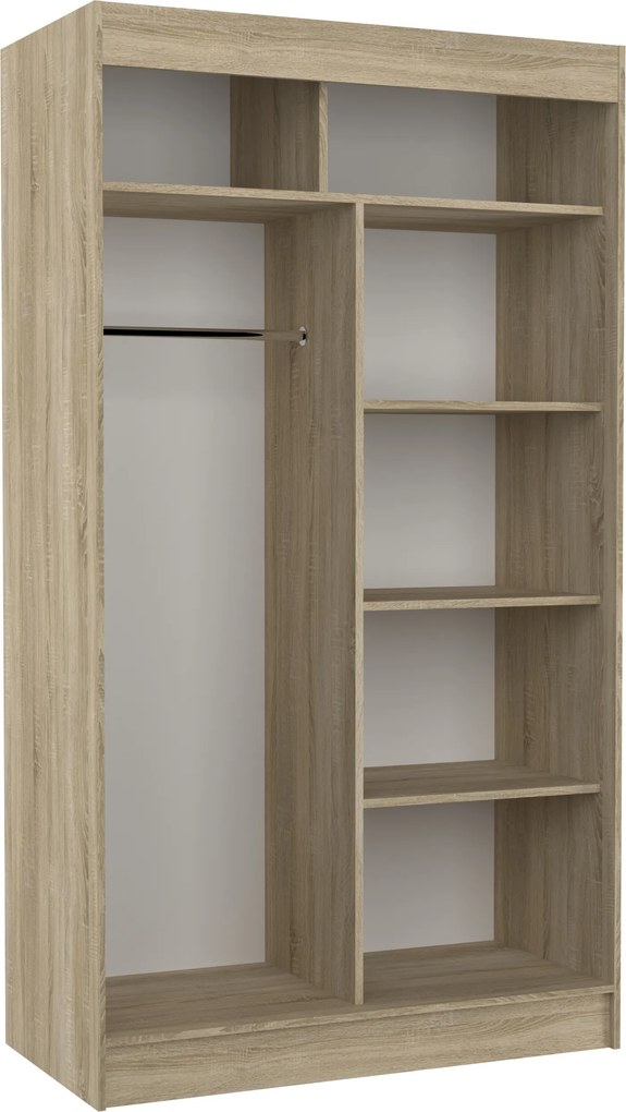 ADRK Furniture Posuvná skříň se zrcadlem a lacobelem TOURA 120 ADRK-SW-TOU-SCHL-120
