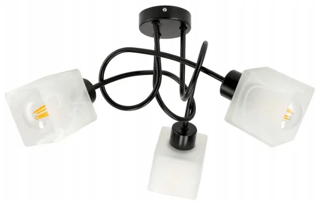 BERGE LED závěsná lampa LOFT - 3xE27 - CUBE WHITE