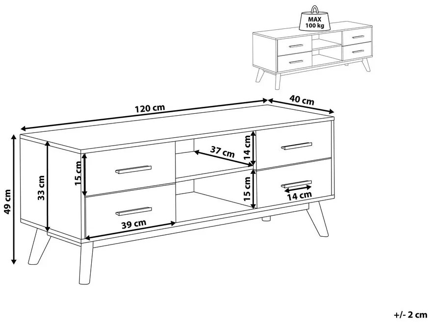 TV stolek/skříňka FLARO (buk + bílá). 1022690