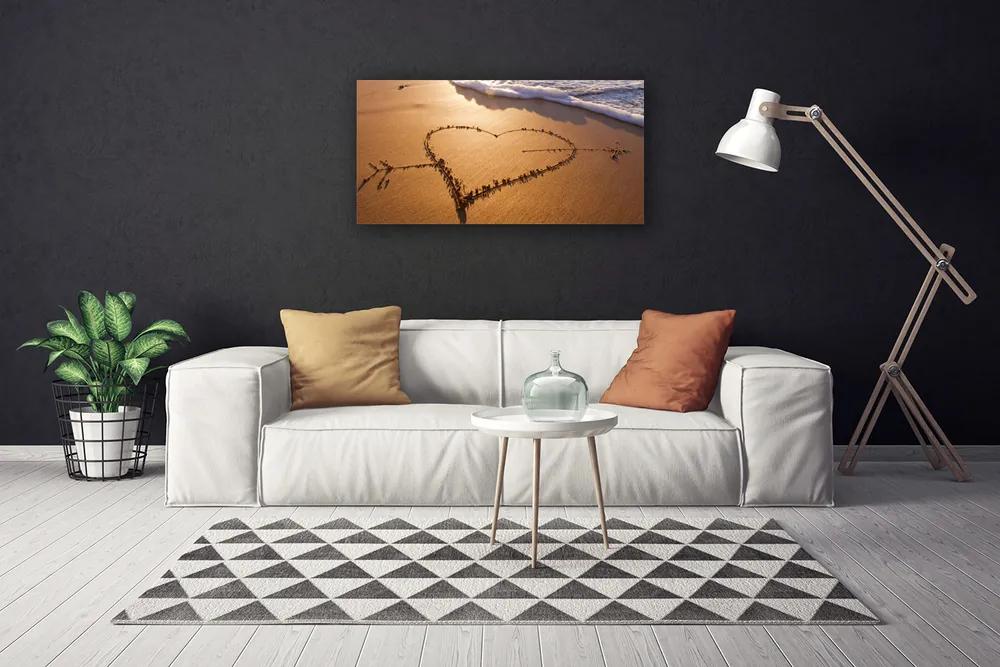 Obraz na plátně Pláž Srdce Moře Umění 125x50 cm