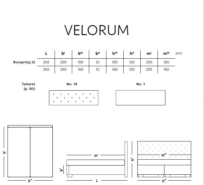 Materasso Kontinentální čalouněná postel VELORUM boxspring ROZMĚR: 2x (80x200) cm - boxspring