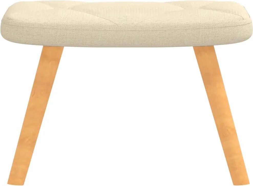 Relaxační křeslo se stoličkou krémové textil 327536