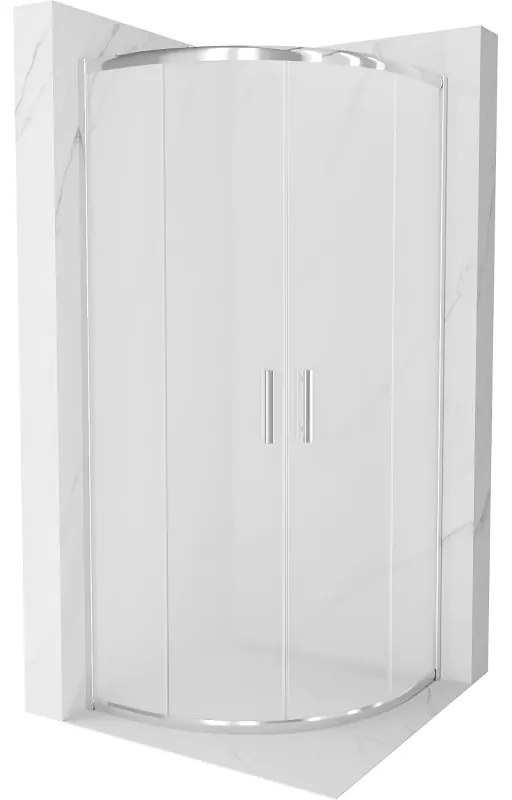 Mexen Rio půlkruhový sprchový kout 70 x 70 cm, Vzor jinovatky, Chromovaná - 863-070-070-01-30