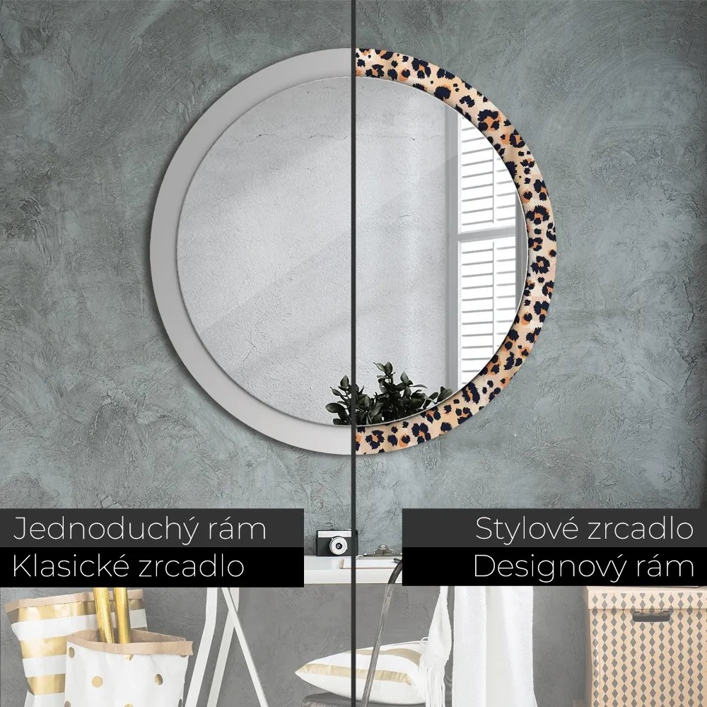 Kulaté dekorativní zrcadlo Divoký vzorec fi 100 cm
