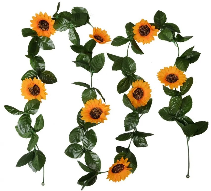 Dekorace umělá girlanda slunečnice Sunflowers - 200*14*5 cm