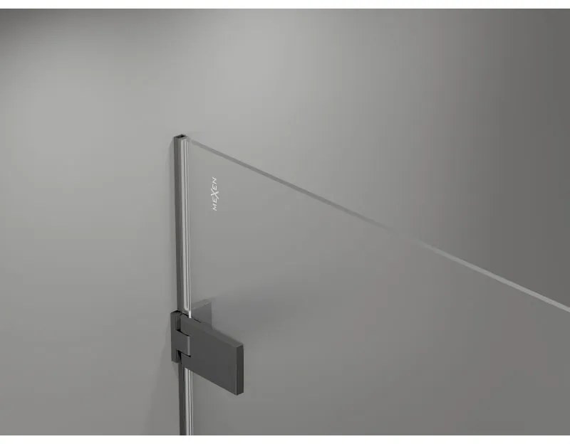 Mexen Lunar-F L, skládací sprchový kout levý 100 x 70 cm, 8mm čiré sklo, grafitový profil, 836L-100-070-95-00-L