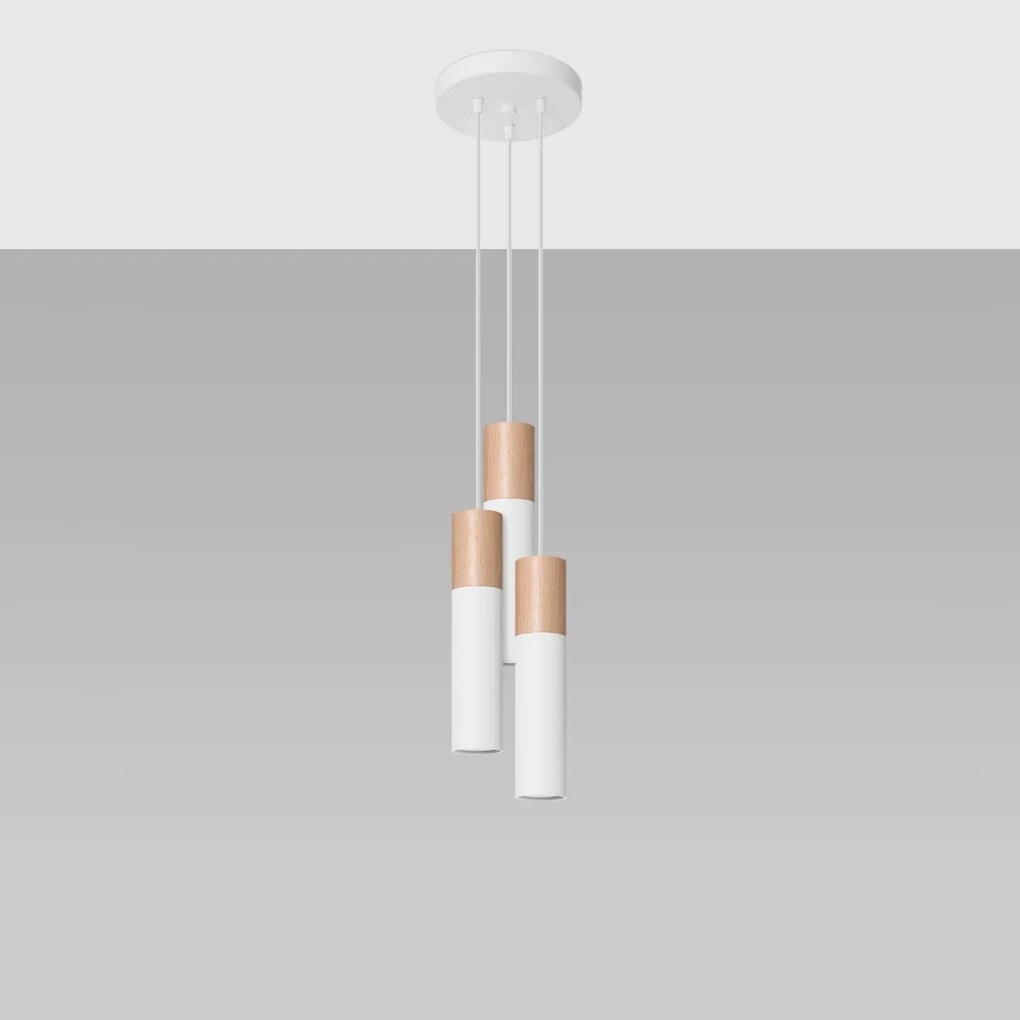 Sollux Lighting Závěsné svítidlo PABLO 3P bílé