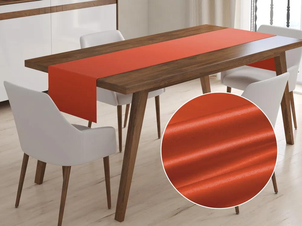 Biante Saténový běhoun na stůl polyesterový Satén LUX-L045 Cihlově červený 35x120 cm