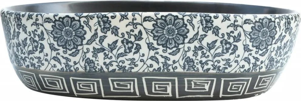 Umyvadlo na desku černé a modré oválné 47 x 33 x 13 cm keramika 155070