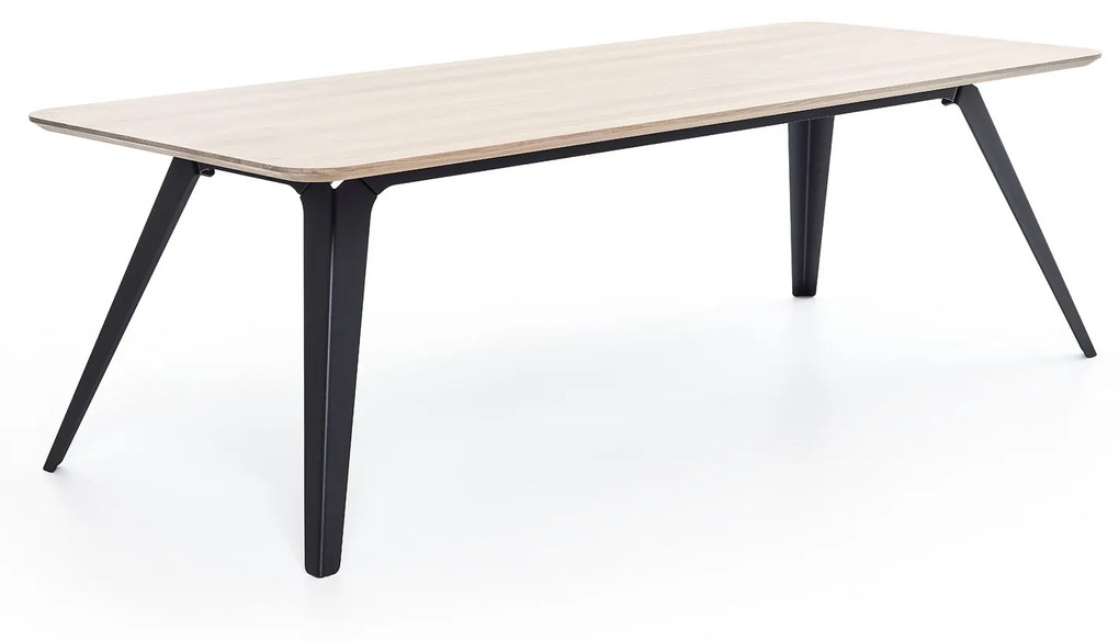Dubový jídelní stůl Puik Fold, černá/přírodní, 240 cm