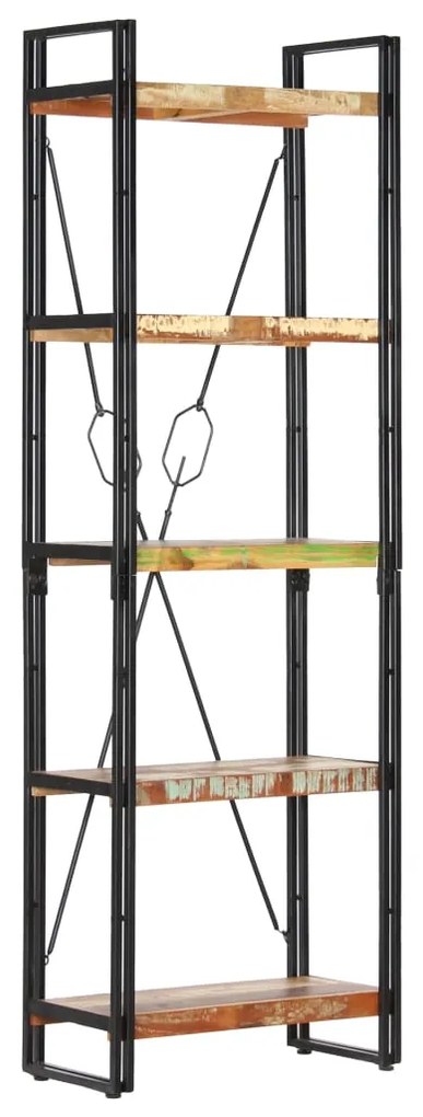 Knihovna s 5 policemi 60x30x180 cm masivní recyklované dřevo 286585