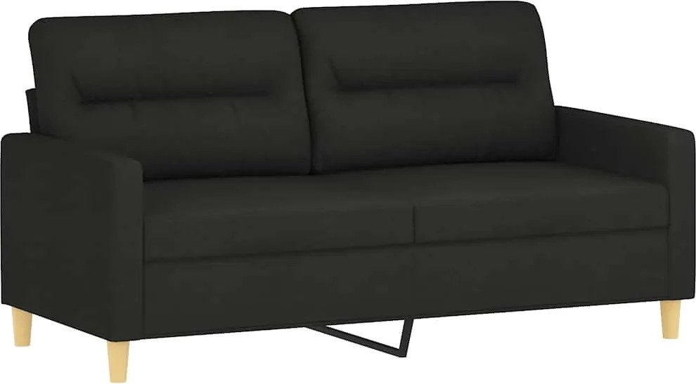 2místná pohovka s polštáři černá 140 cm textil 3200825