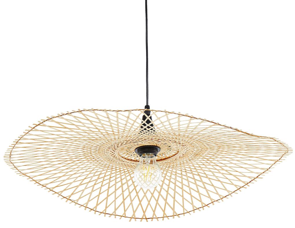 Bambusová závěsná lampa 60 cm světlé dřevo FLOYD Beliani