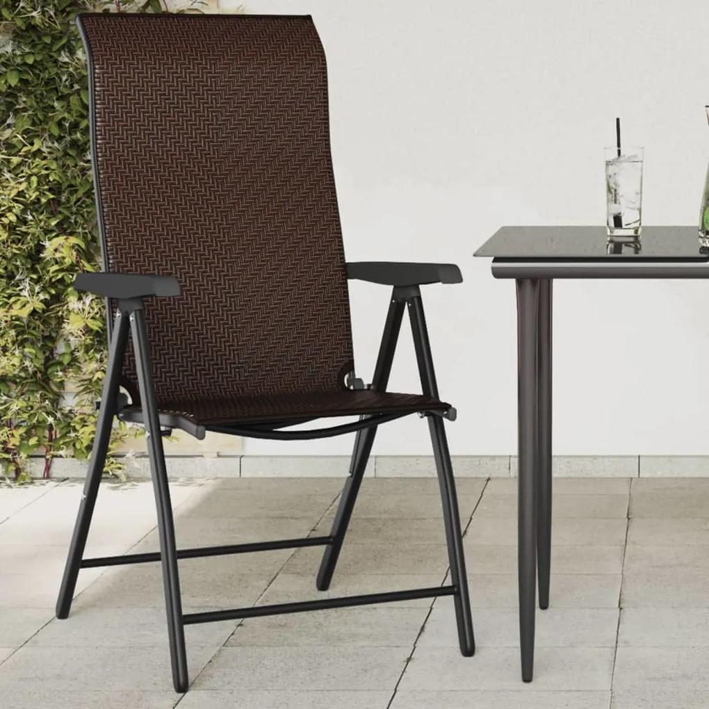 vidaXL Skládací zahradní židle 4 ks polyratan [3270609] Barva: Černá