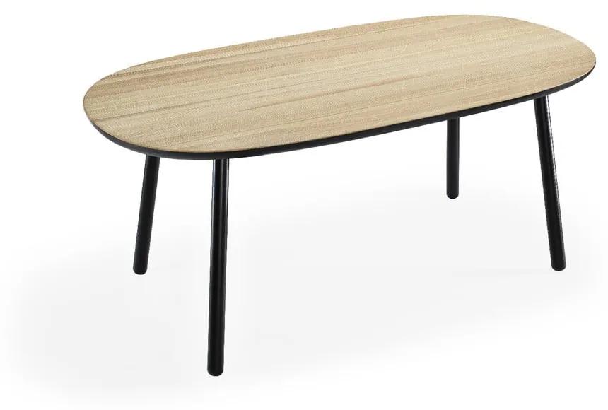 Jídelní stůl z jasanového dřeva s černými nohami EMKO Naïve, 180 x 90 cm