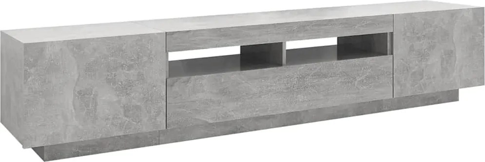 TV skříňka s LED osvětlením betonově šedá 200 x 35 x 40 cm 3081910