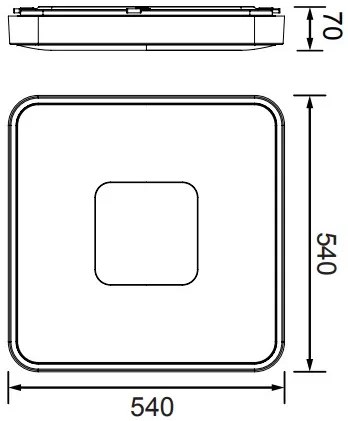 Mantra Coin Square, zlatohnědé stropní svítidlo s dálkovým ovladačem LED 100W 2700K-5000K, 54x54cm