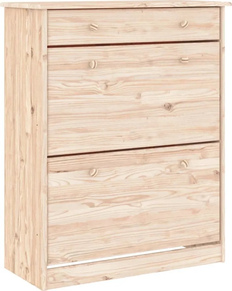 vidaXL Botník ALTA 77 x 35 x 96 cm masivní borové dřevo [353924] Barva: Bílá