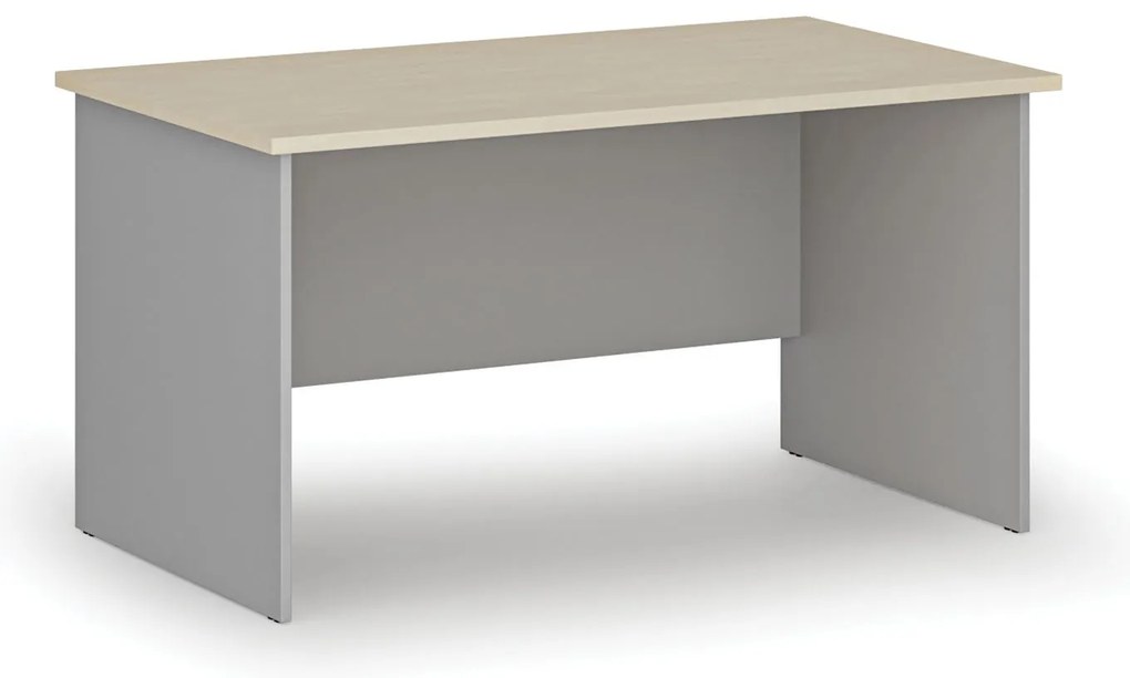 Kancelářský psací stůl PRIMO GRAY, 140x80 cm, šedá/bříza