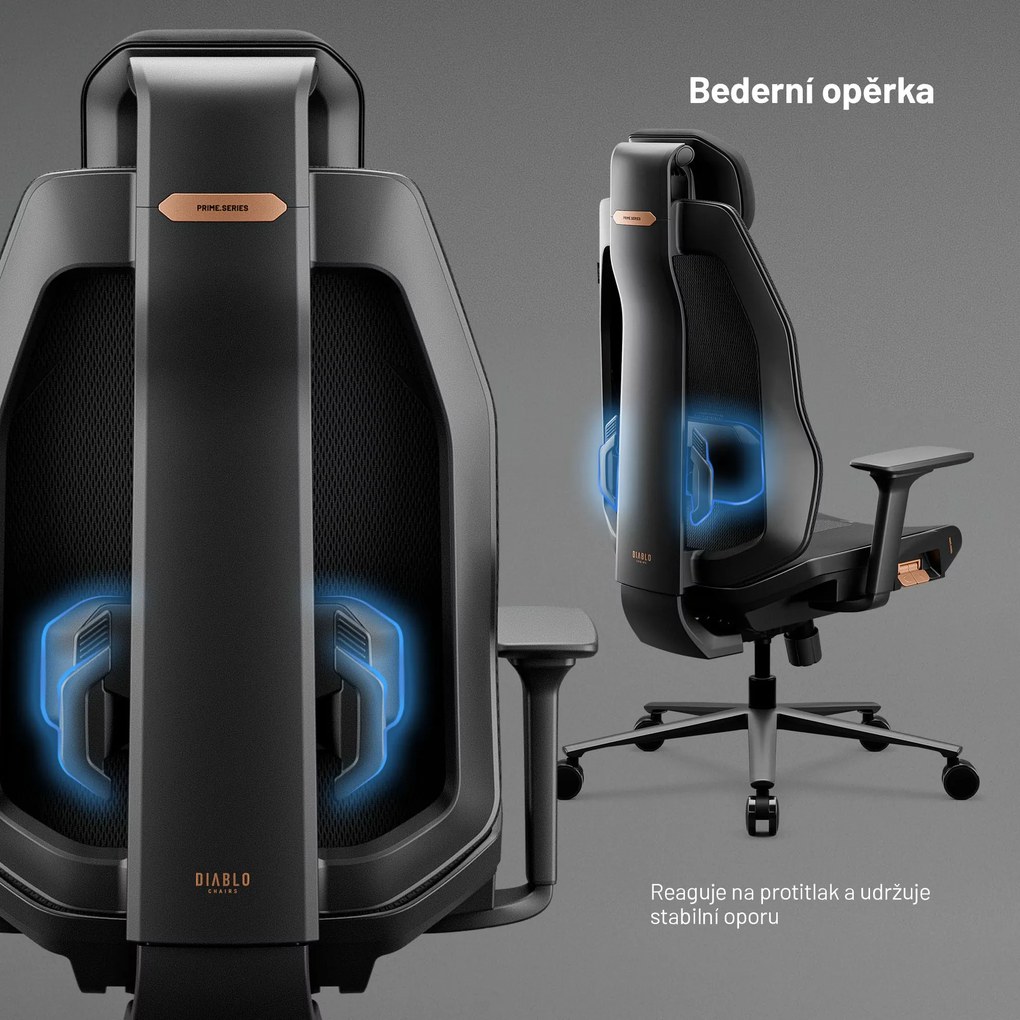 Ergonomická kancelářská židle černá: Diablo V-Flash Ultra Black