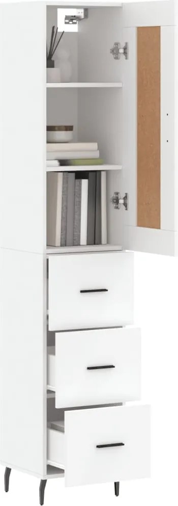 Skříň highboard bílá 34,5 x 34 x 180 cm kompozitní dřevo 3200209