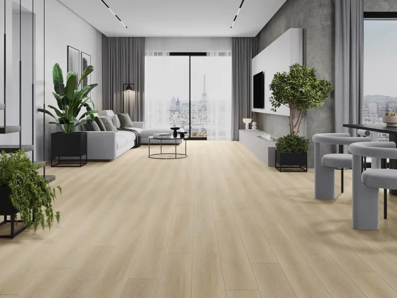 Mexen Charlotte vzorek vinylových panelů SPC 6,5 mm, podložka IXPE 1,5 mm, 4 V-drážky, Dub - F1055-S