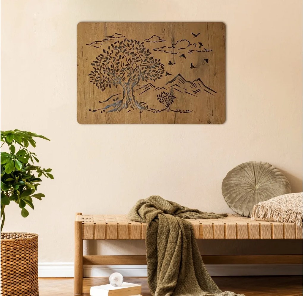Li-Go "Dva duby" světelný obraz 230V 90x62 cm provedení povrchu: bílá